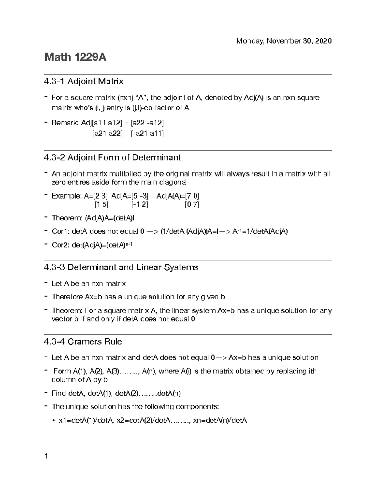 Math1229A Week 13 Notes PDF - Monday, November 30, 2020 Math 1229A 4-1 ...