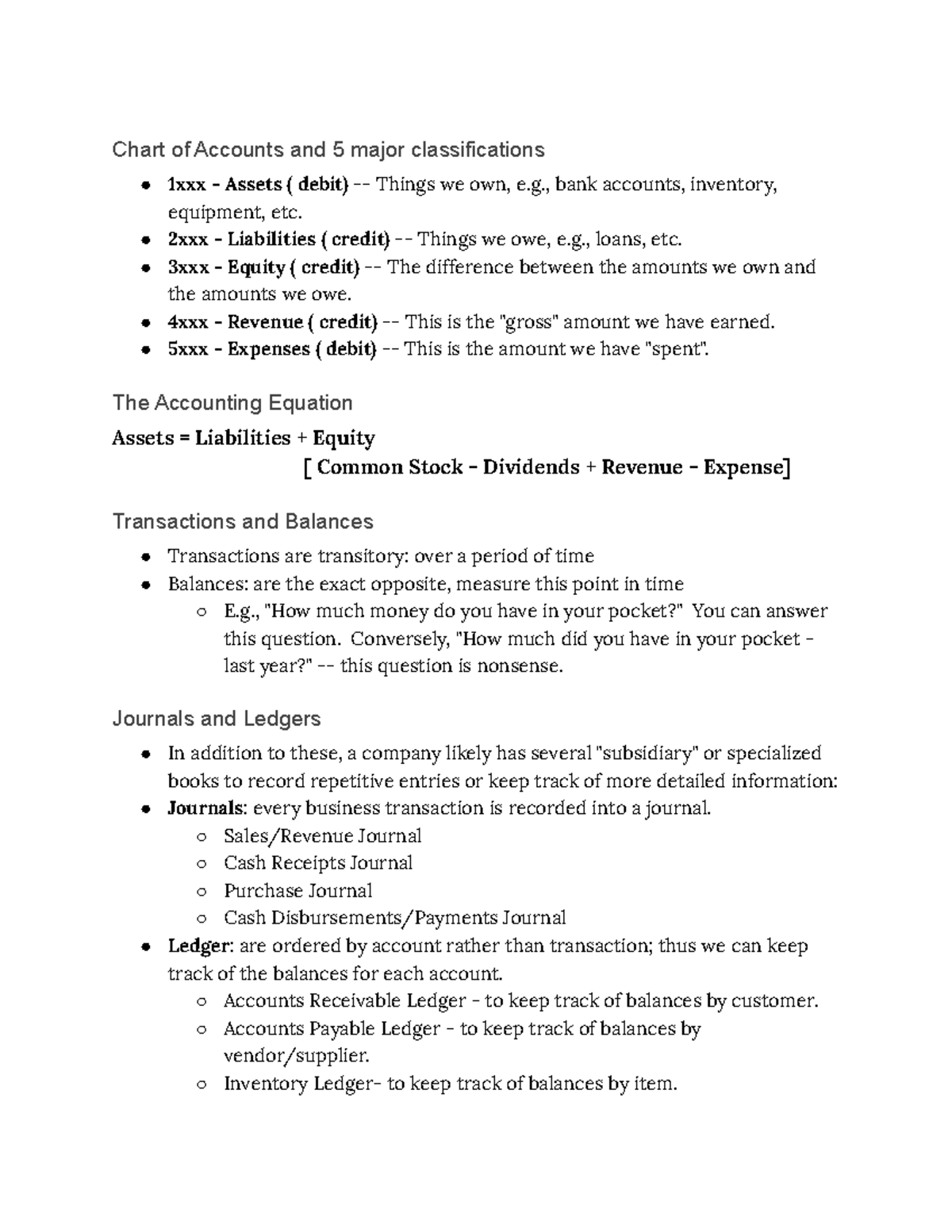 Module 2ab - Timing and Adjusting entries - Chart of Accounts and 5 ...