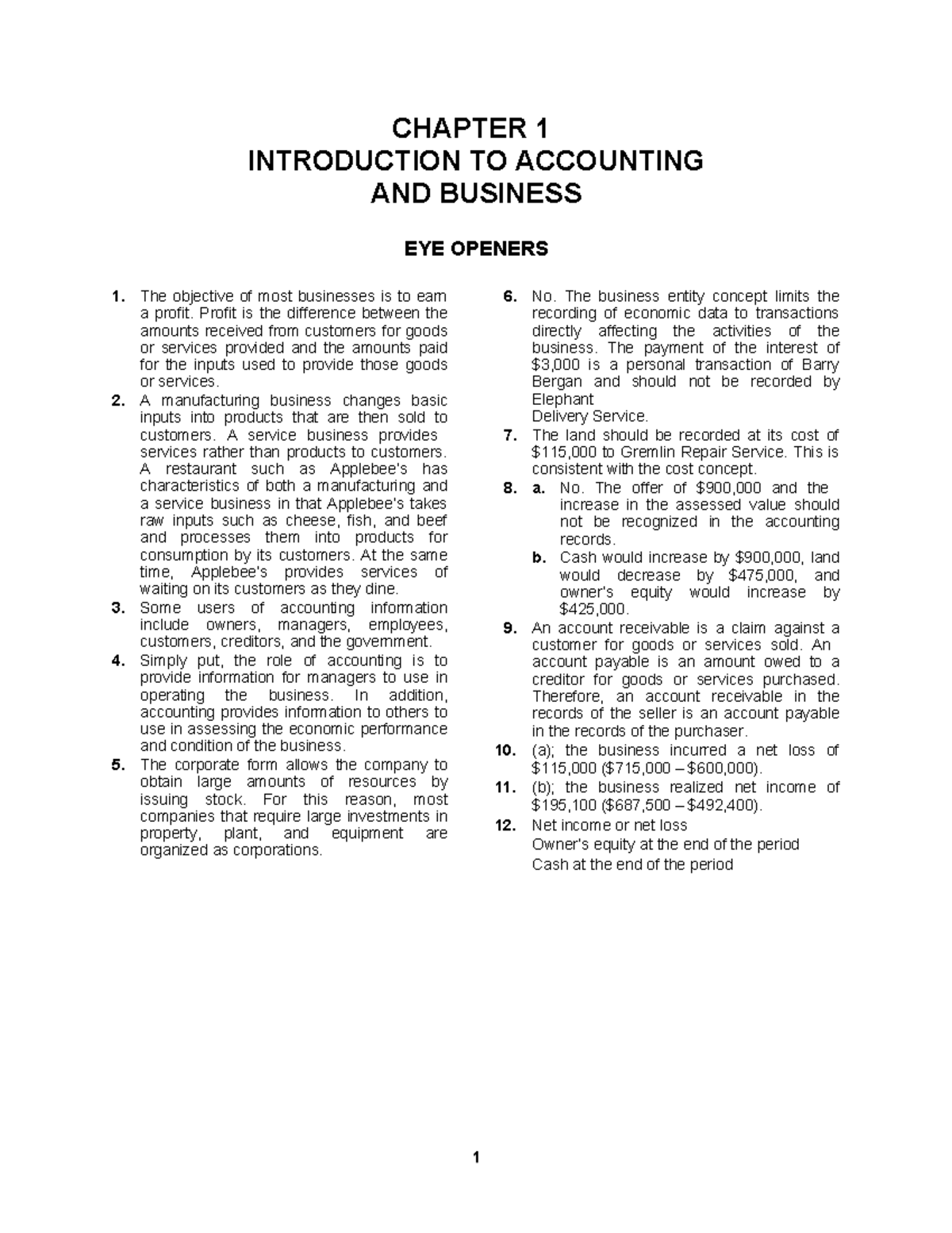 Accounting warren 23rd edition solutions manual - CHAPTER 1 ...