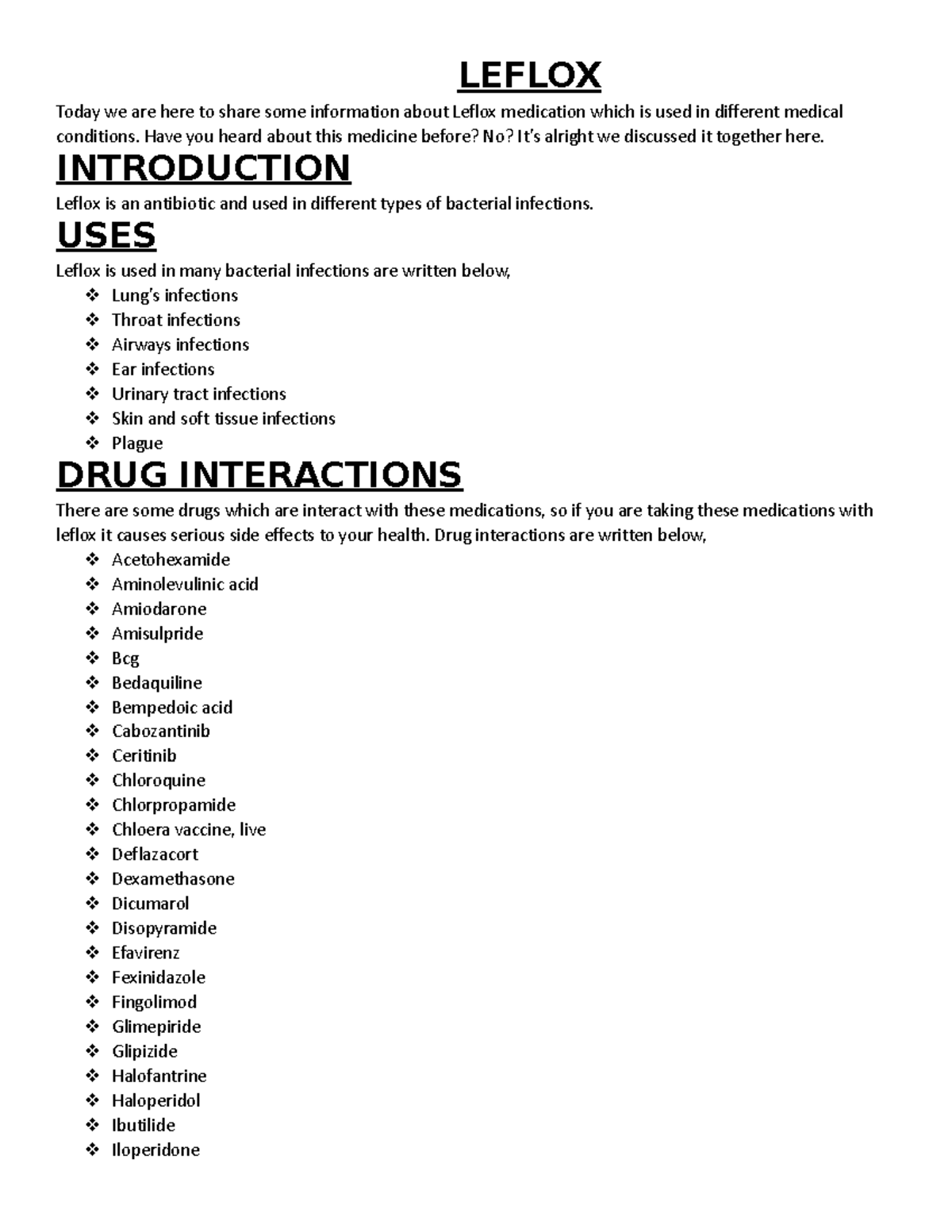 Leflox - Medications are basic part of our life so, we should know uses ...