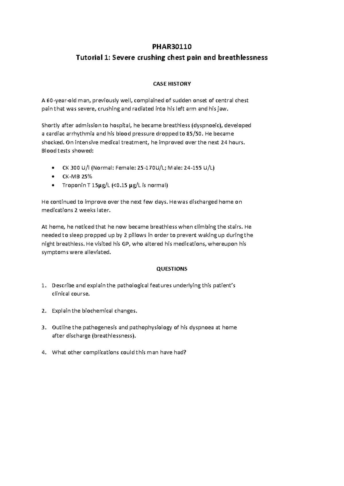 Path CV case-study - PHAR Tutorial 1: Severe crushing chest pain and ...