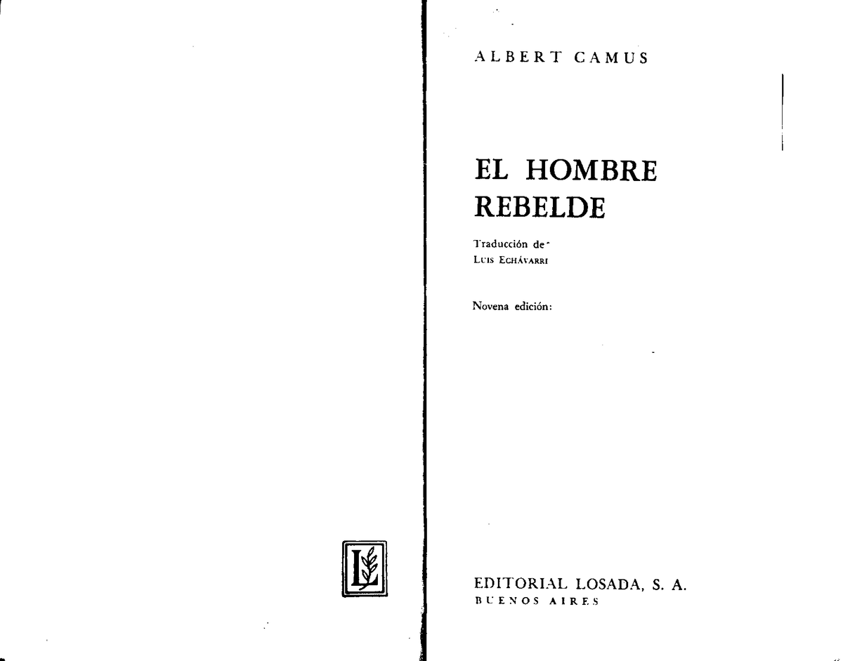 El hombre rebelde - Albert Camus - Filosofia - Studocu