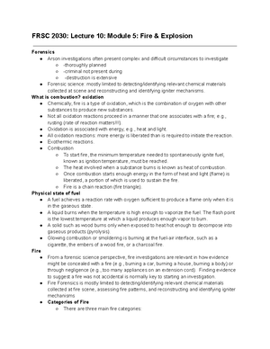 FRSC 2030 - forensic science second year class - MODULE 1 Suggested ...