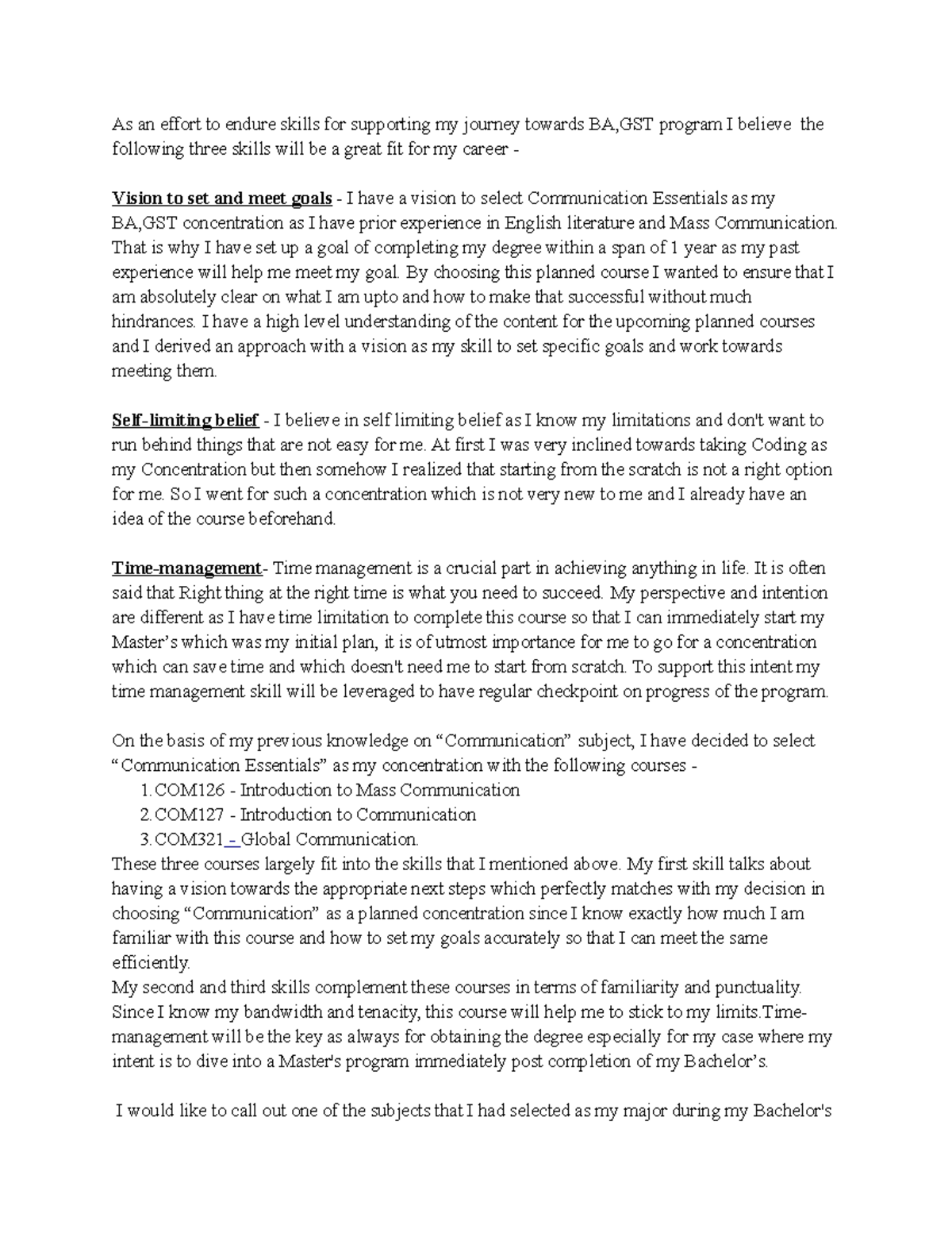 Enduring Skills Assignment Somdatta - As an effort to endure skills for ...