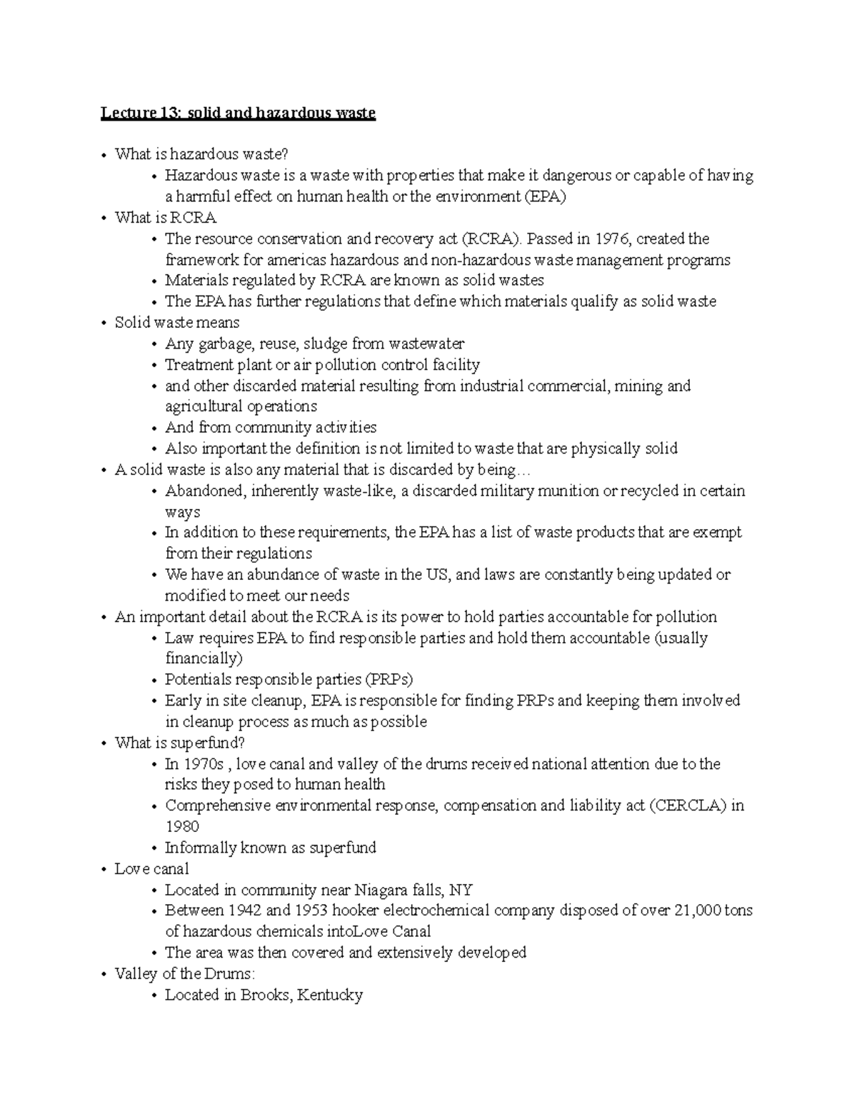 Lecture 13 - Teachers name is Kayla Gorman, class is environmental ...