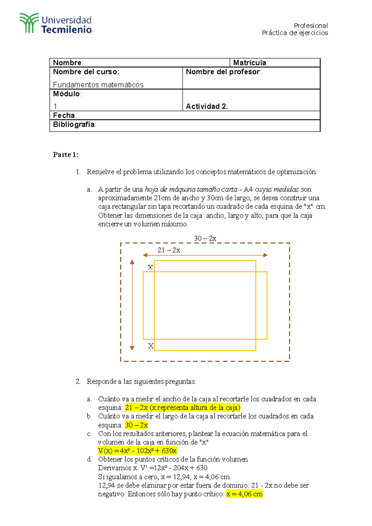 Actividad 2 Ivanna Gonzalez FM - Práctica de ejercicios Nombre ...