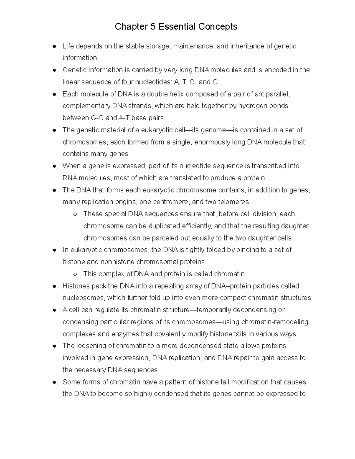 Chapter 5 Essential Concepts - Chapter 5 Essential Concepts Life ...