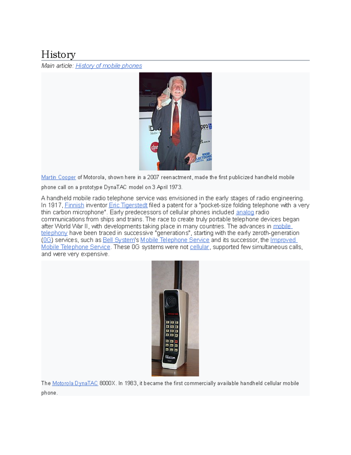 mobile development - History Main article: History of mobile phones ...