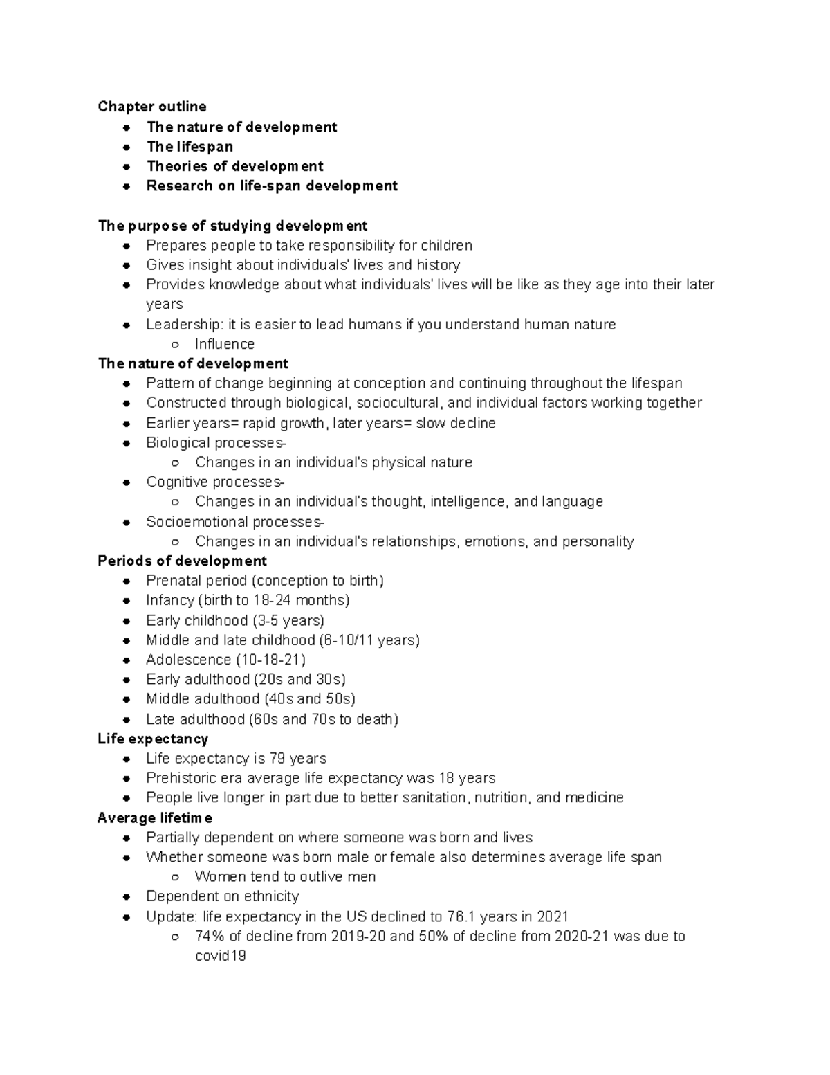 CD developmental psychology - Chapter outline The nature of development ...
