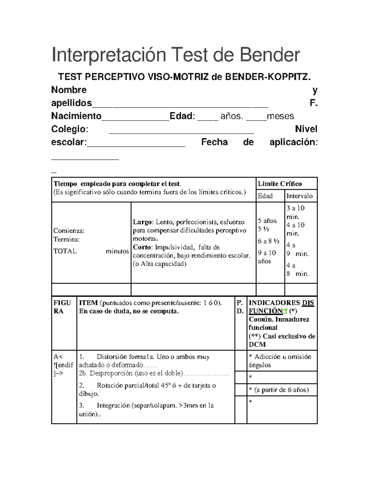 Manual TEST DE Bender- Koppitz - EL TEST DE BENDER- KOPPITZ 1 ...