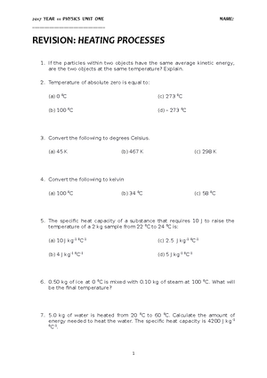 Physics Unit 2 Exam Notes - Physics Unit 2 Exam Notes Sheet Area of ...