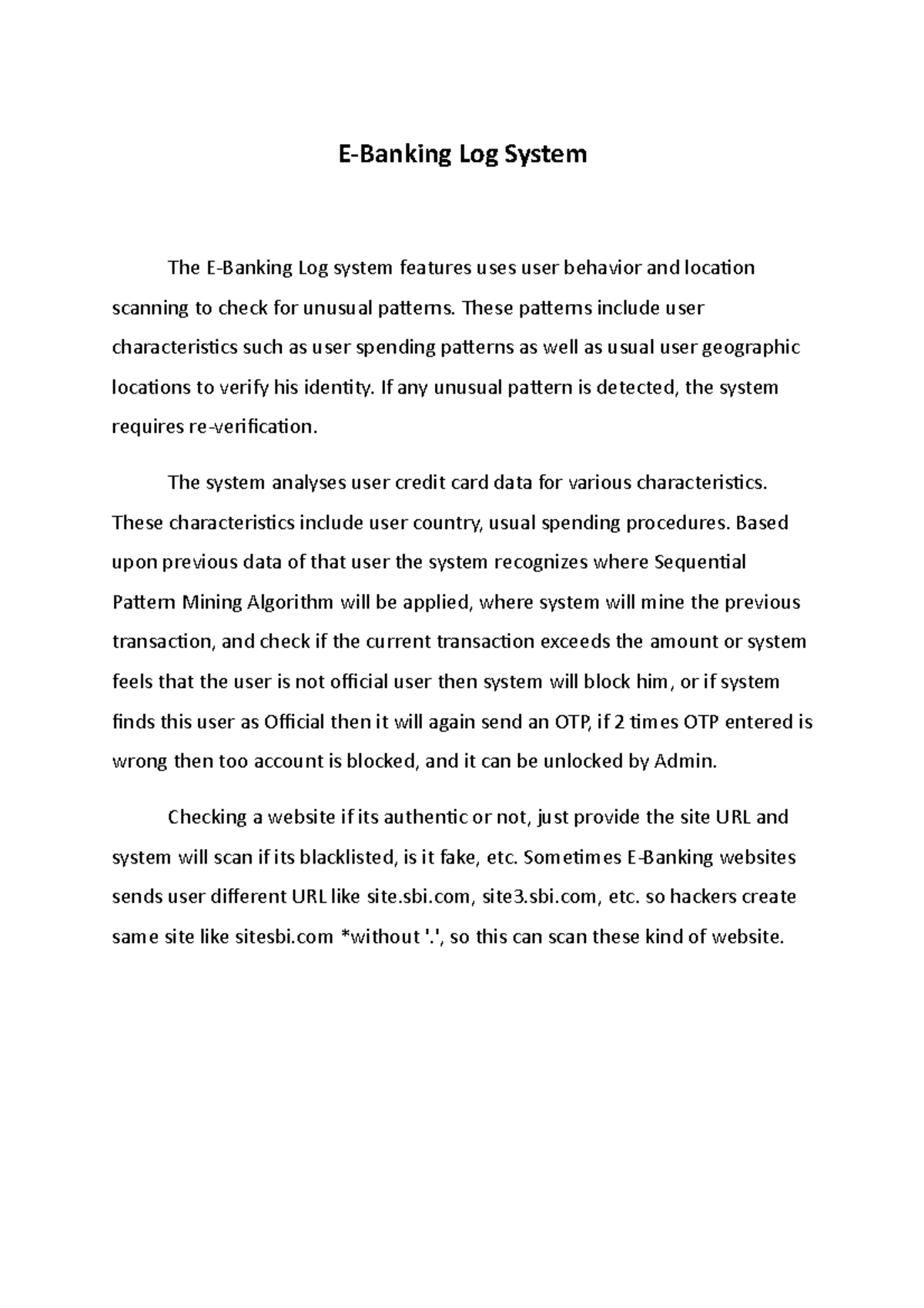 S255 - it is useful - E-Banking Log System The E-Banking Log system ...