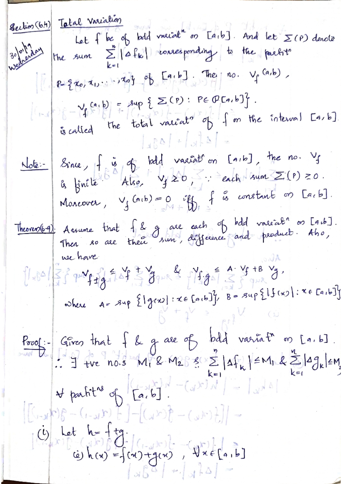 Total variation and properties - M.Sc.Mathematics - Studocu