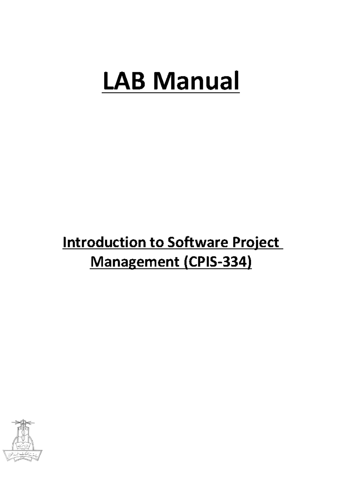 LAB Manual CPIS-334-Term1 2012-ver2 updated - LAB Manual Introduction to Software Project ...