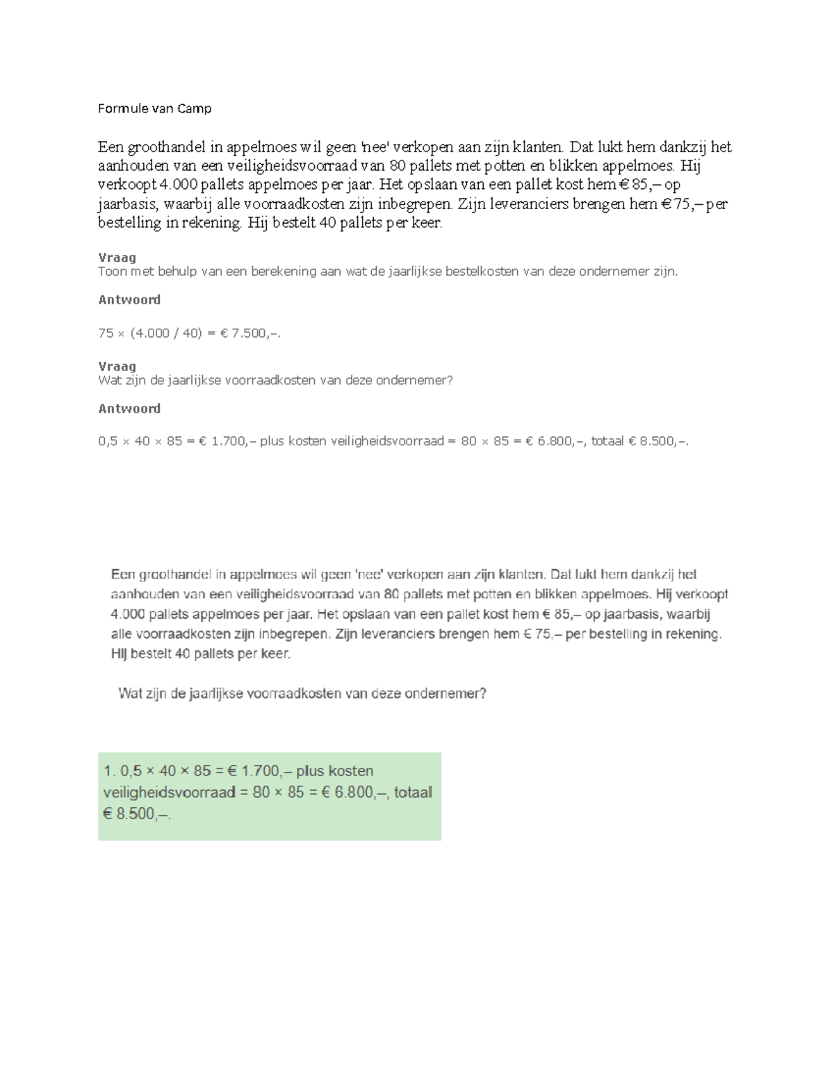 Rekenvoorbeelden Camp-Grid-MRP - Formule van Camp Een groothandel in ...