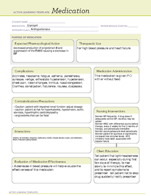 Amiodarone - Med Card - ACTIVE LEARNING TEMPLATES Medication STUDENT ...