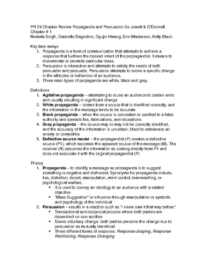 PR 29 Chapter 5 Review Sheet - PR 29 Chapter Review Propaganda and ...