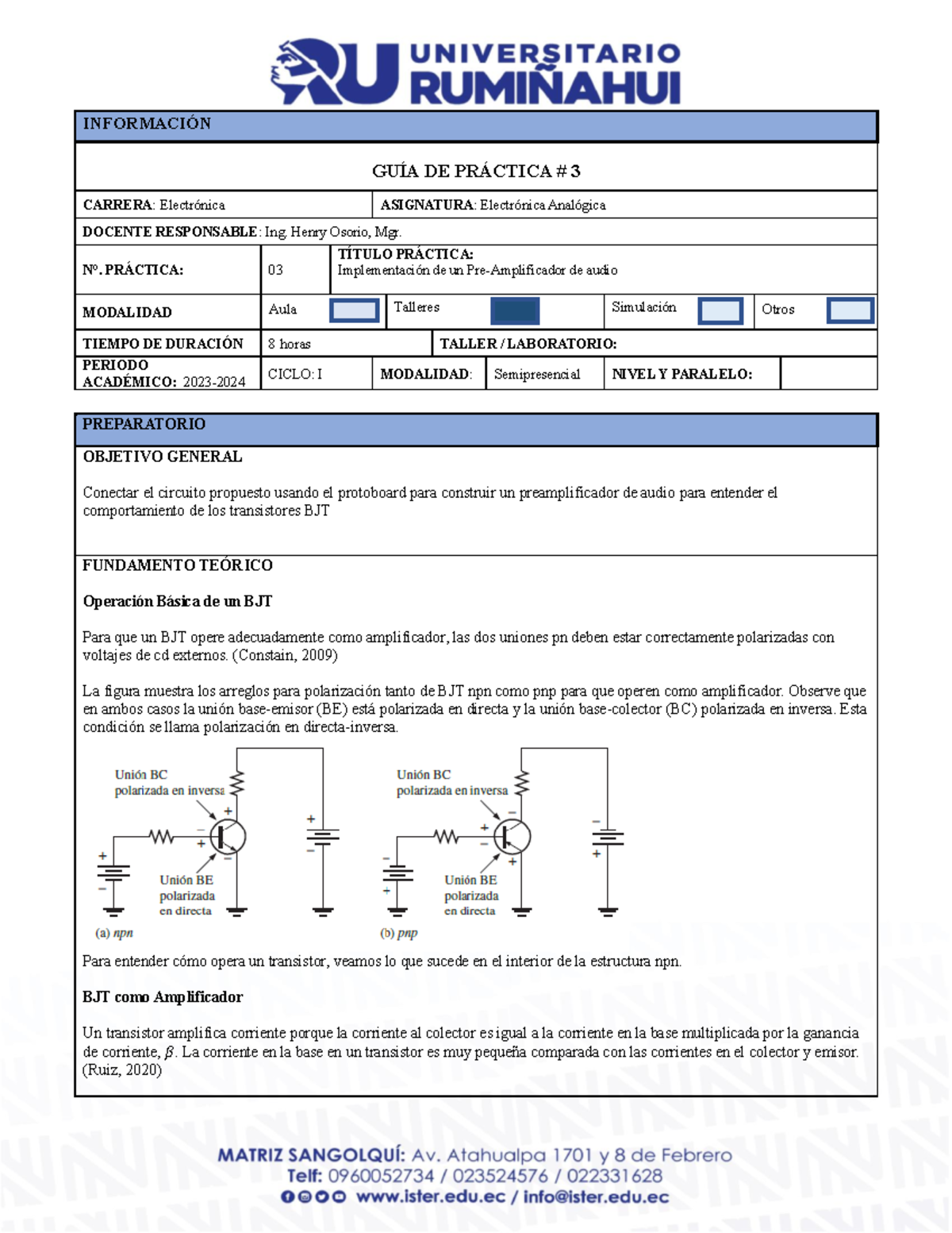 GUIA Practica 3 - adasdsa - INFORMACIÓN GUÍA DE PRÁCTICA # 3 CARRERA ...
