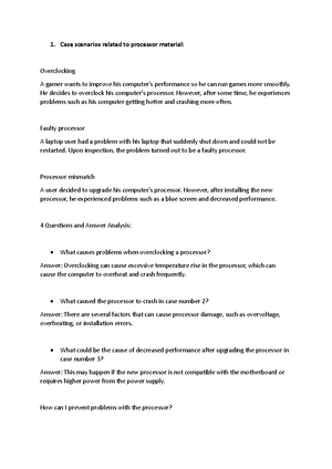 Gaming computer specification - Case Scenario 1: A computer store has ...