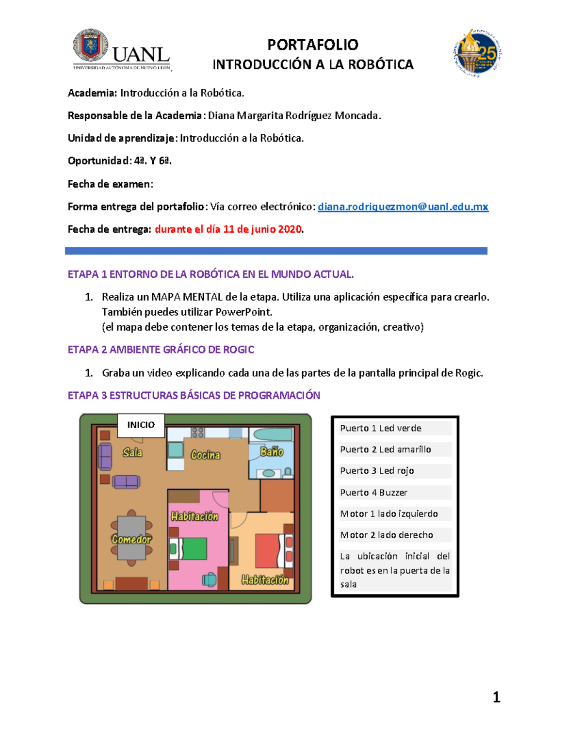 Introduccio N A LA ROBo TICA - PORTAFOLIO INTRODUCCI”N A LA ROB”TICA 1 Academia: IntroducciÛn a ...