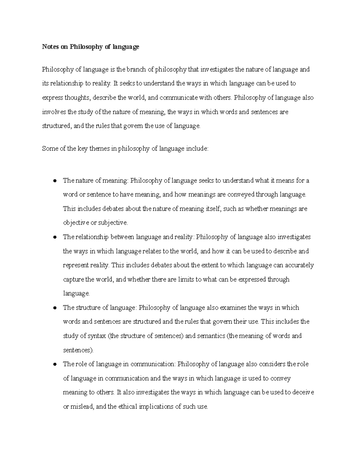 Philosophy -6 - Nicole J Hassoun - Notes on Philosophy of language ...