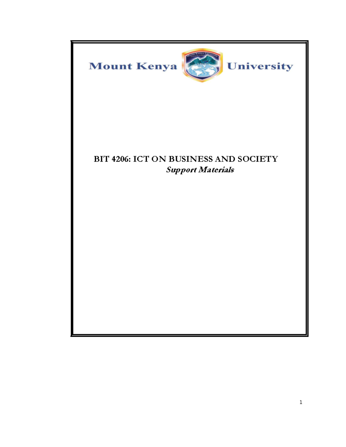 BIT4206 ICT IN Business AND Society Module - BIT 4206: ICT ON BUSINESS ...
