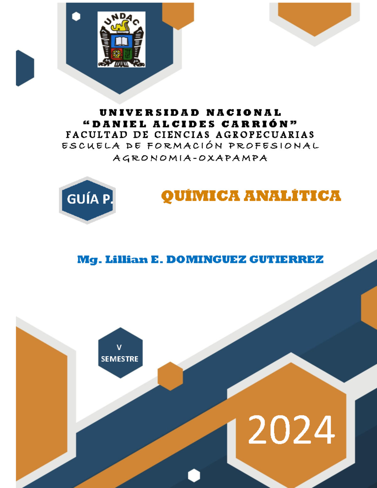 3.GU-A PR- Ctica Sesion 14 - Mg. Lillian Eunice DOMINGUEZ GUTIERREZ QUÍMICA ANALÍTICA 18 de ...