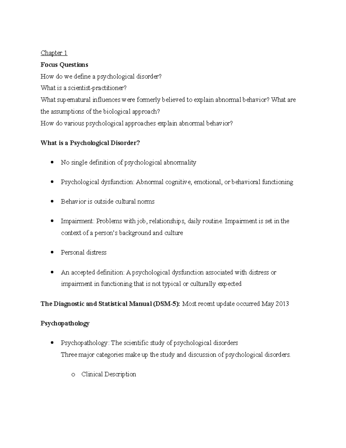 Chapter 1 Notes - Chapter 1 Focus Questions How do we define a ...