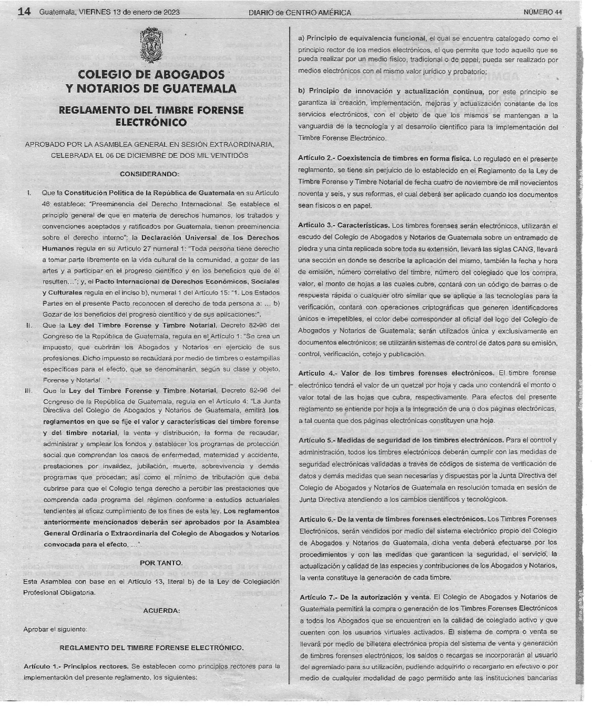 Reglamento Timbre Forense Electronico - Derecho Notarial - Studocu