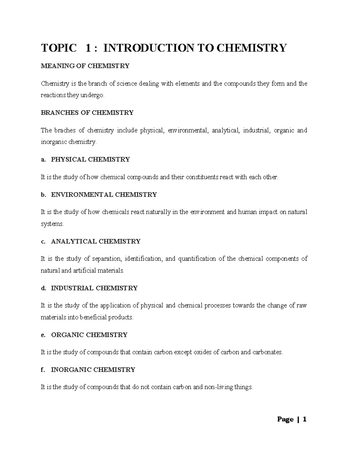 Chemistry BOOK 1 - the material provide important insights of knowledge ...