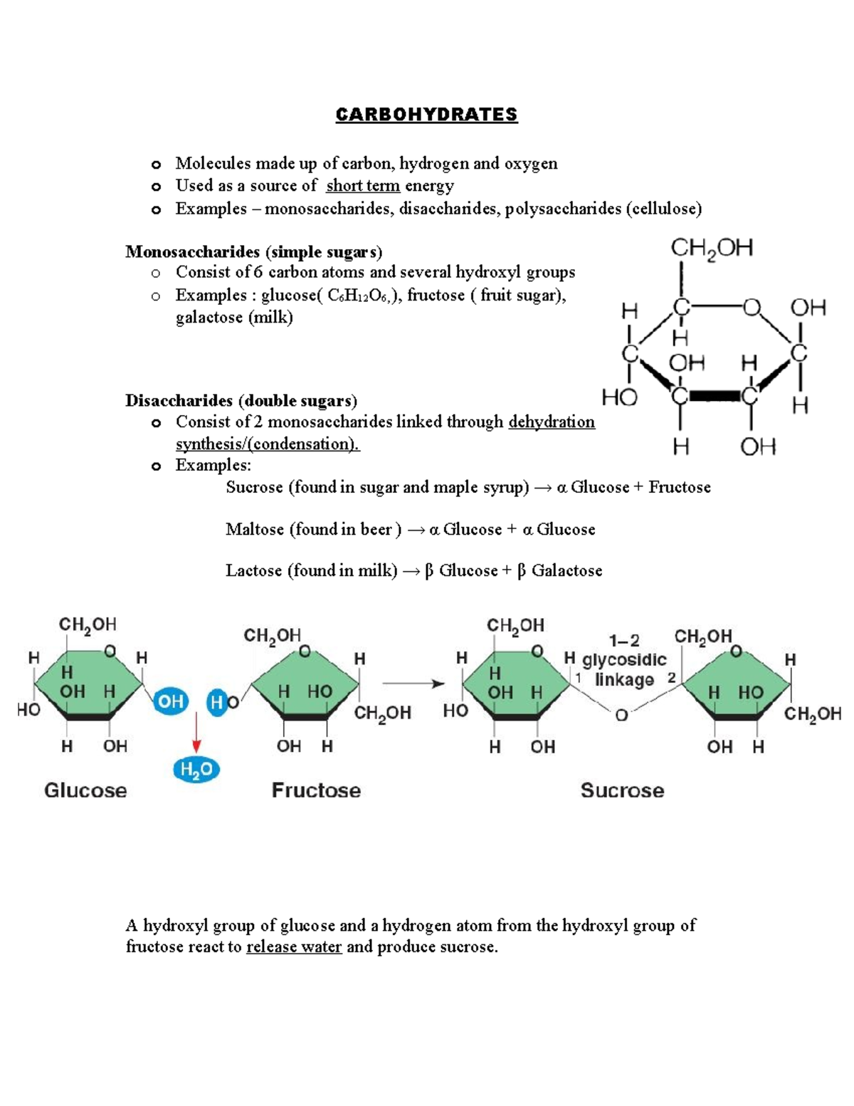 Macromolecules N3 - macro molecules - CARBOHYDRATES o Molecules made up ...