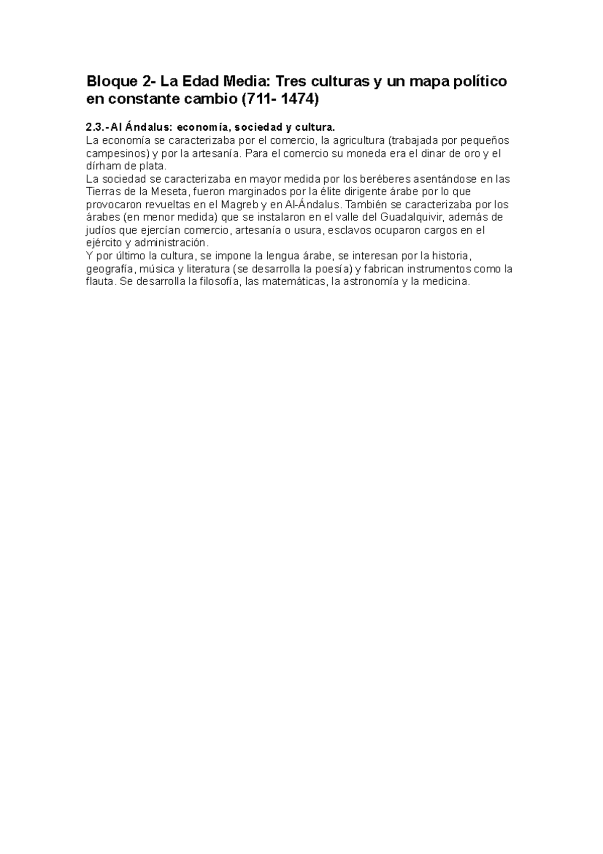 Historia bloque 2 - ... - Bloque 2- La Edad Media: Tres culturas y un mapa político en constante ...