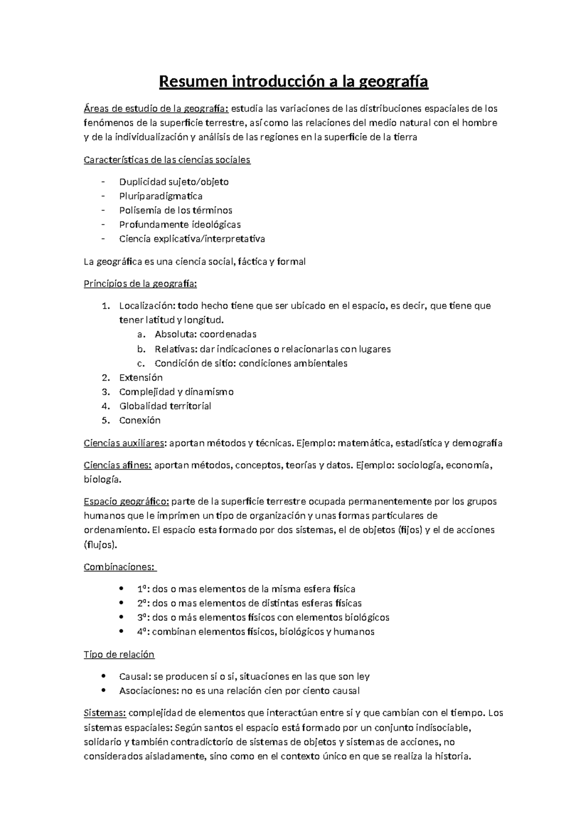 Resumen intro - primer parcial - Resumen introducción a la geografía ...