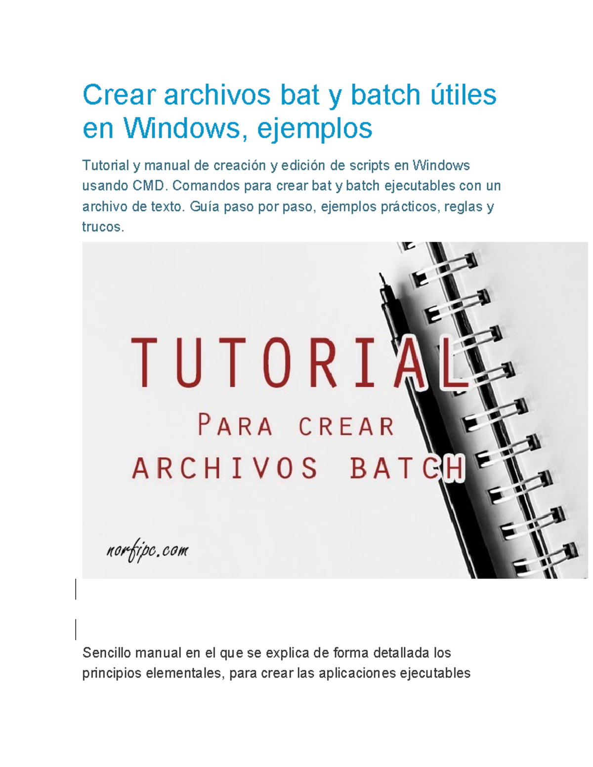 Crear archivos bat y batch útiles en Windows - Crear archivos bat y batch útiles en Windows ...