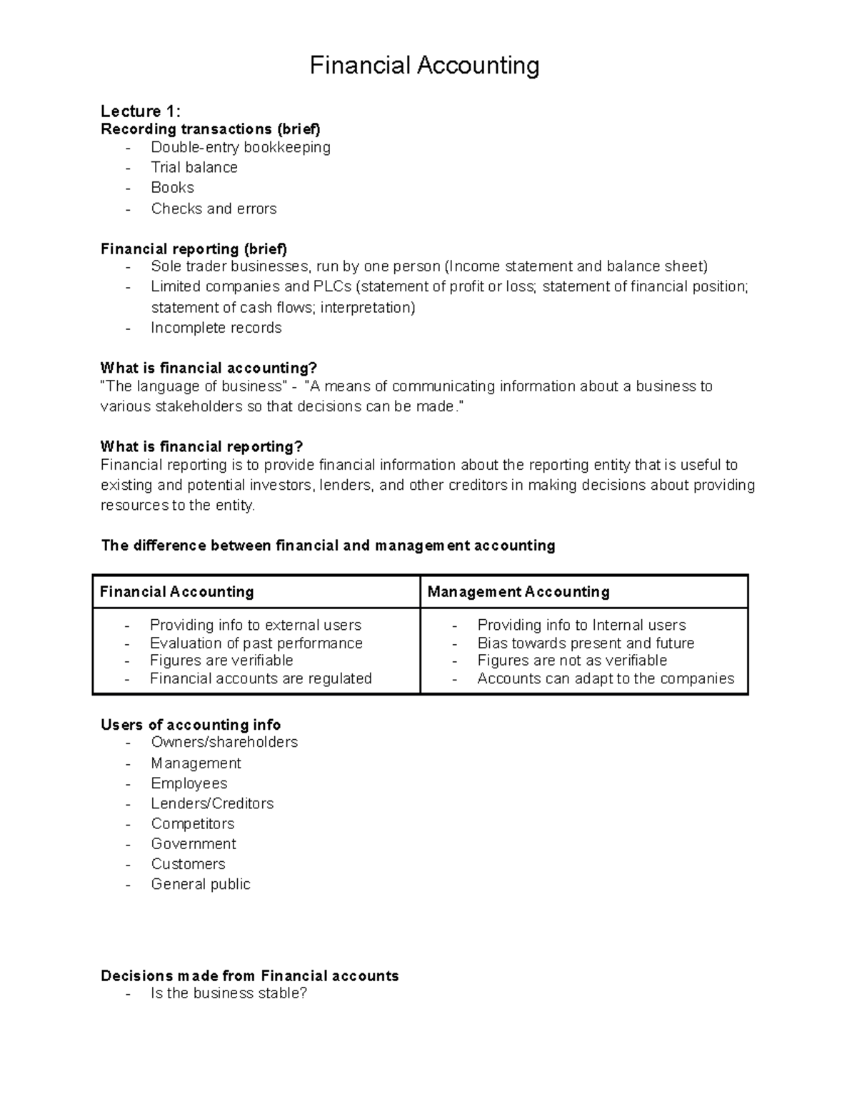 Financial Acounting - Lecture notes 1-7 - ACCO1083 - GRE - Studocu