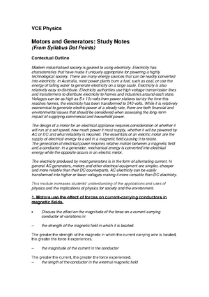 VCE unit 3 and 4 physics cheat sheet - Studocu