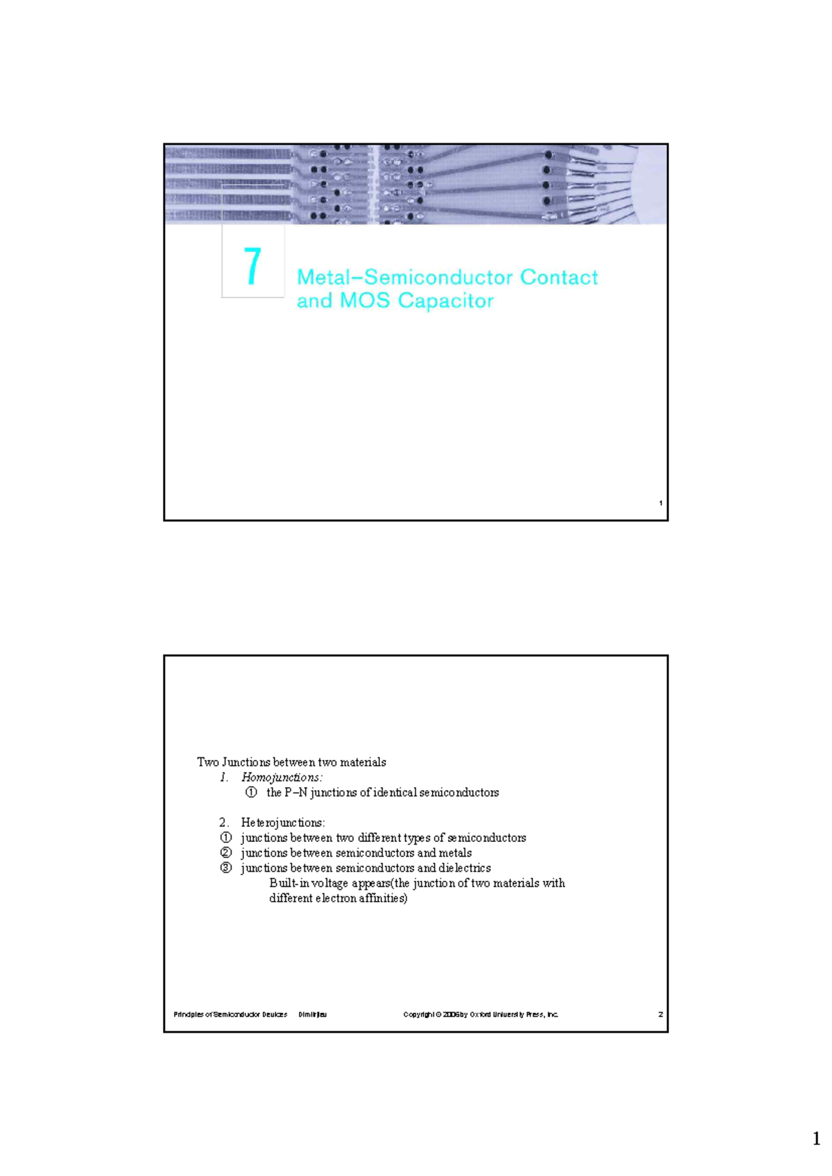Ch7 pt1 교안 - 1 Principles of Semiconductor Devices Dimitrijev Copyright ...