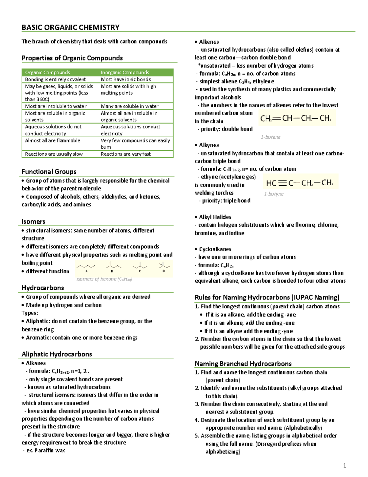 2 - Basic Organic Chemistry - 1 BASIC ORGANIC CHEMISTRY The branch of ...