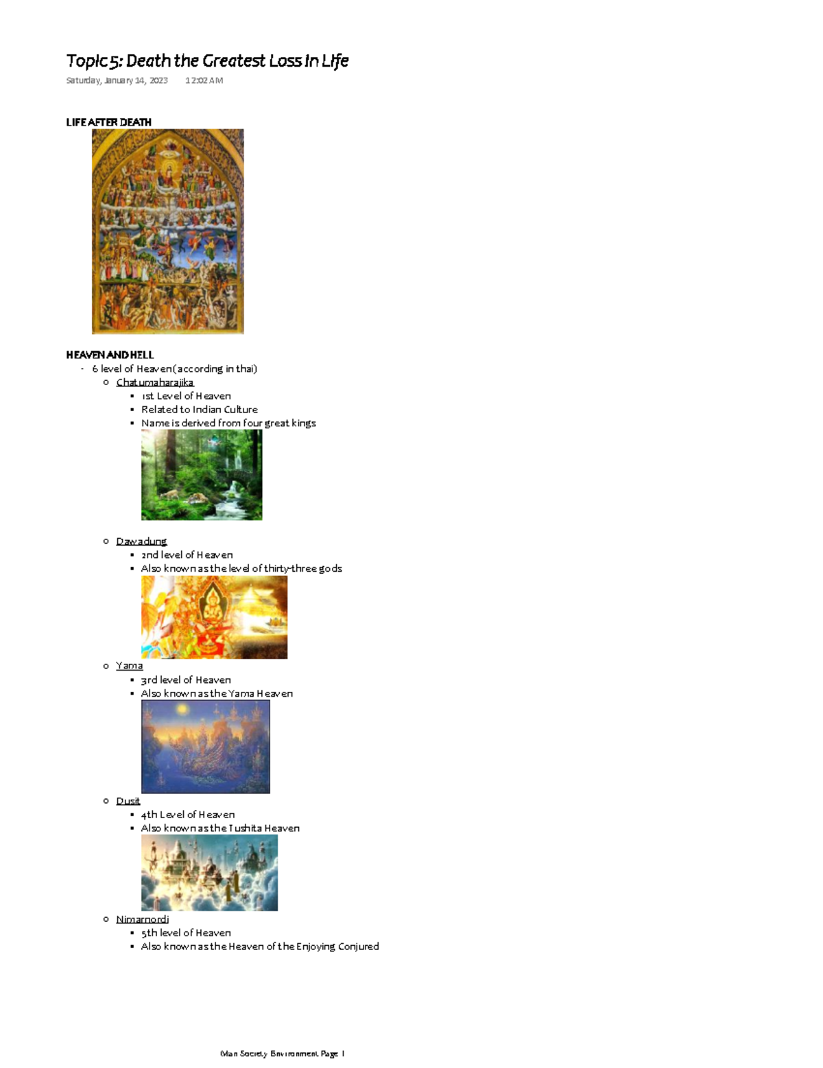 Topic 5 Death the Greatest Loss in Life - LIFE AFTER DEATH HEAVEN AND ...