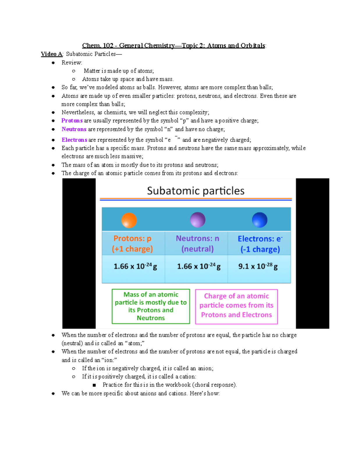 Chem. 102 - General Chemistry—Topic 2 Atoms and Orbitals - Chem. 102 ...