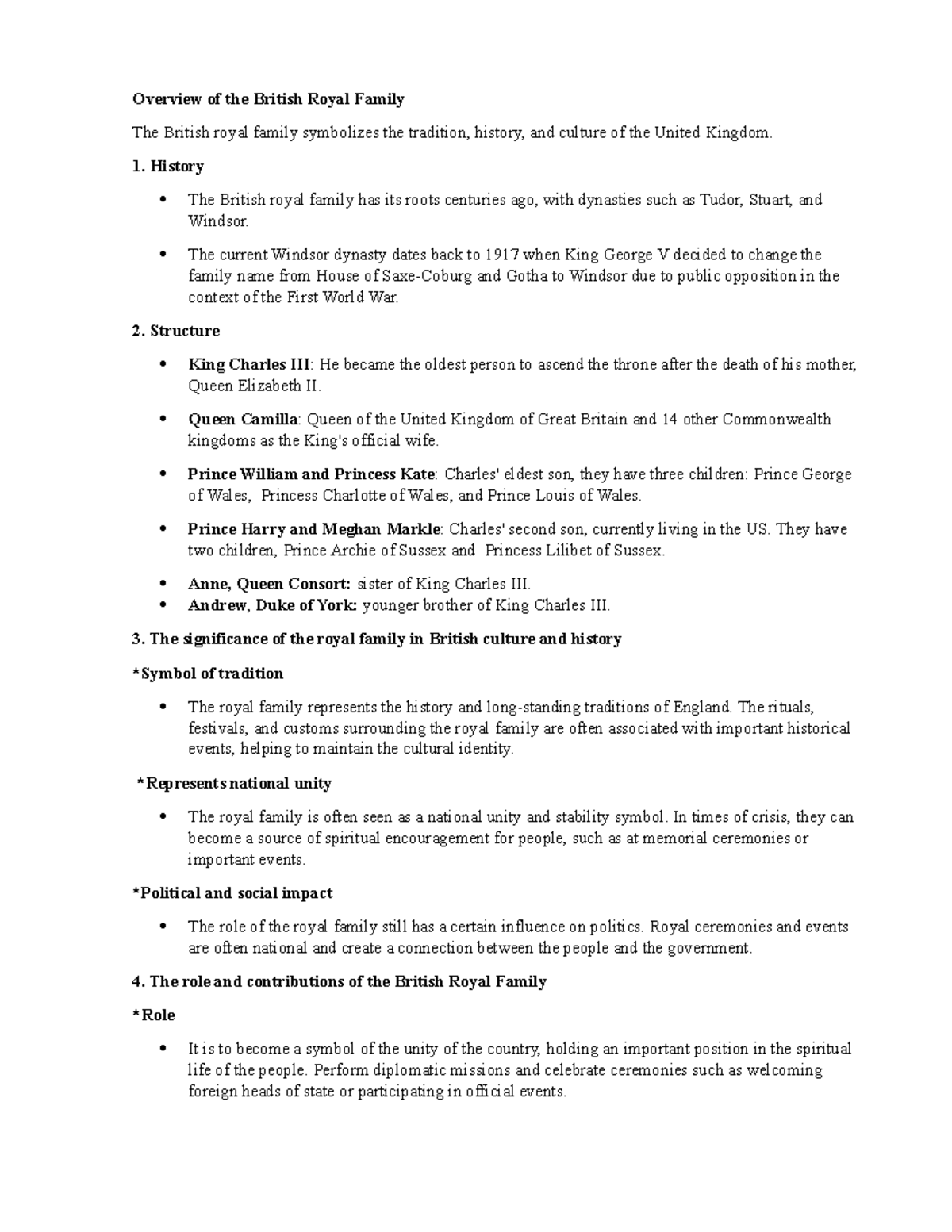 British Royal Family - hiiii - Overview of the British Royal Family The ...