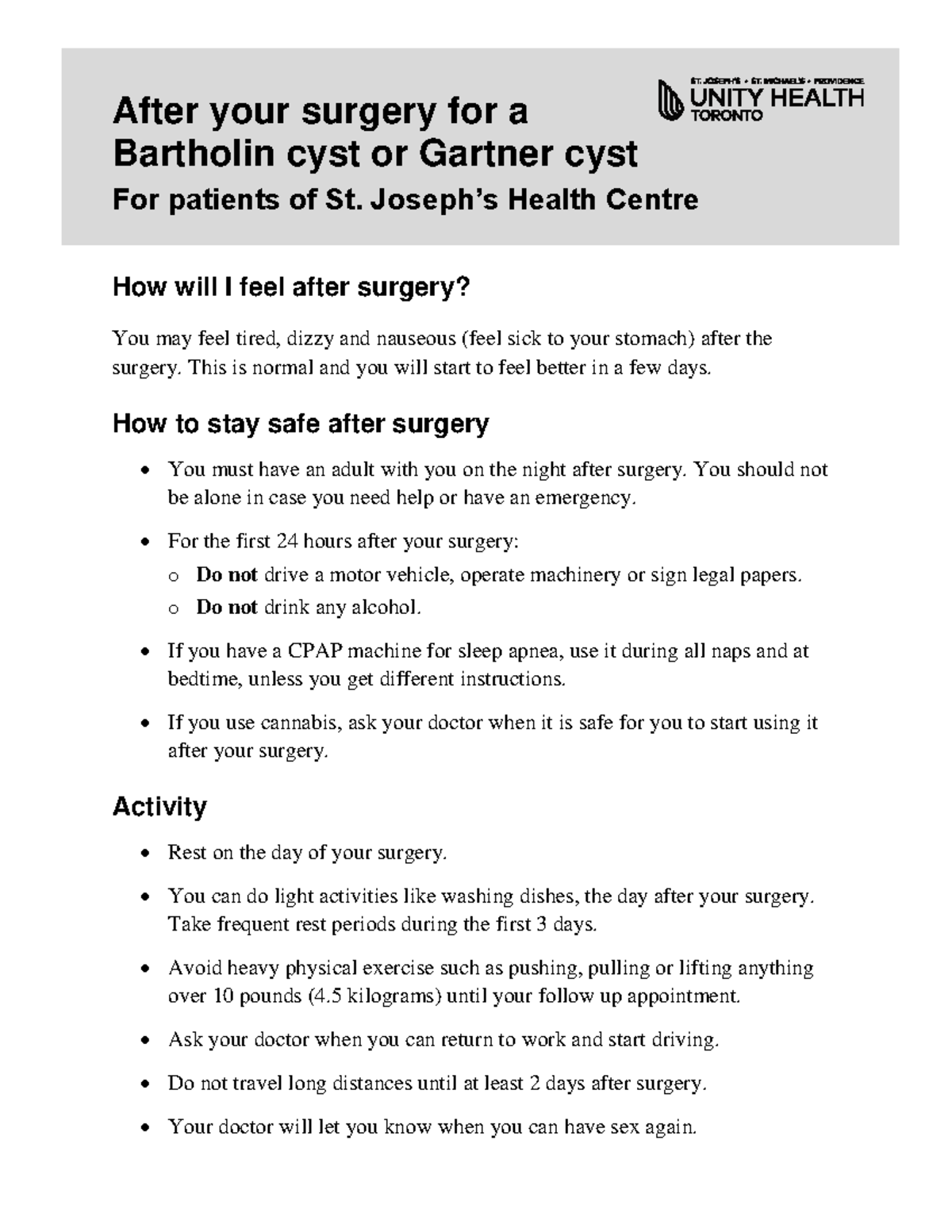 74689 PE After your surgery for a Bartholin or Gartner cyst Mar01 2022 ...
