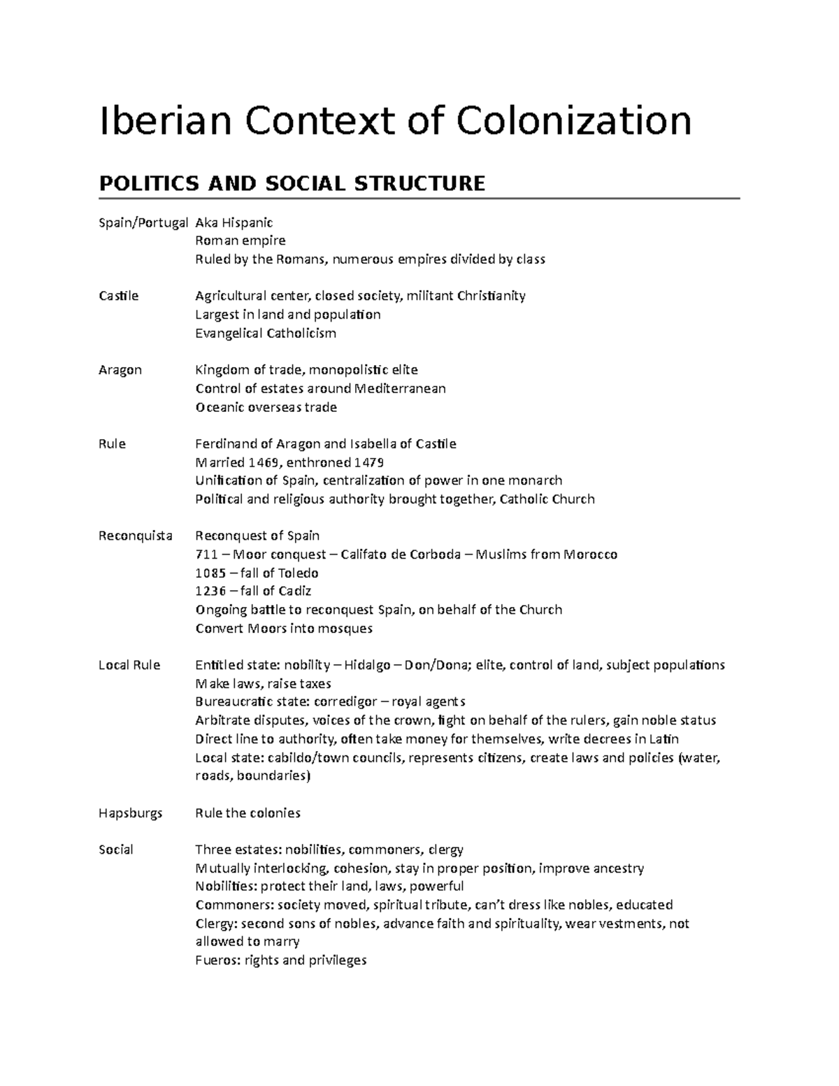 Iberian Context of Colonization in Latin American - Iberian Context of ...
