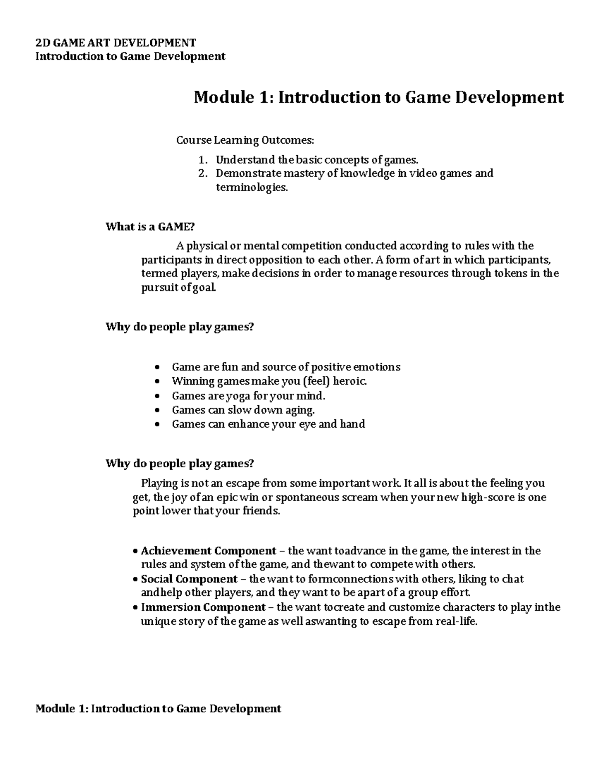 WEEK 1 Module 1 - its about learning and focus for the school subjects ...