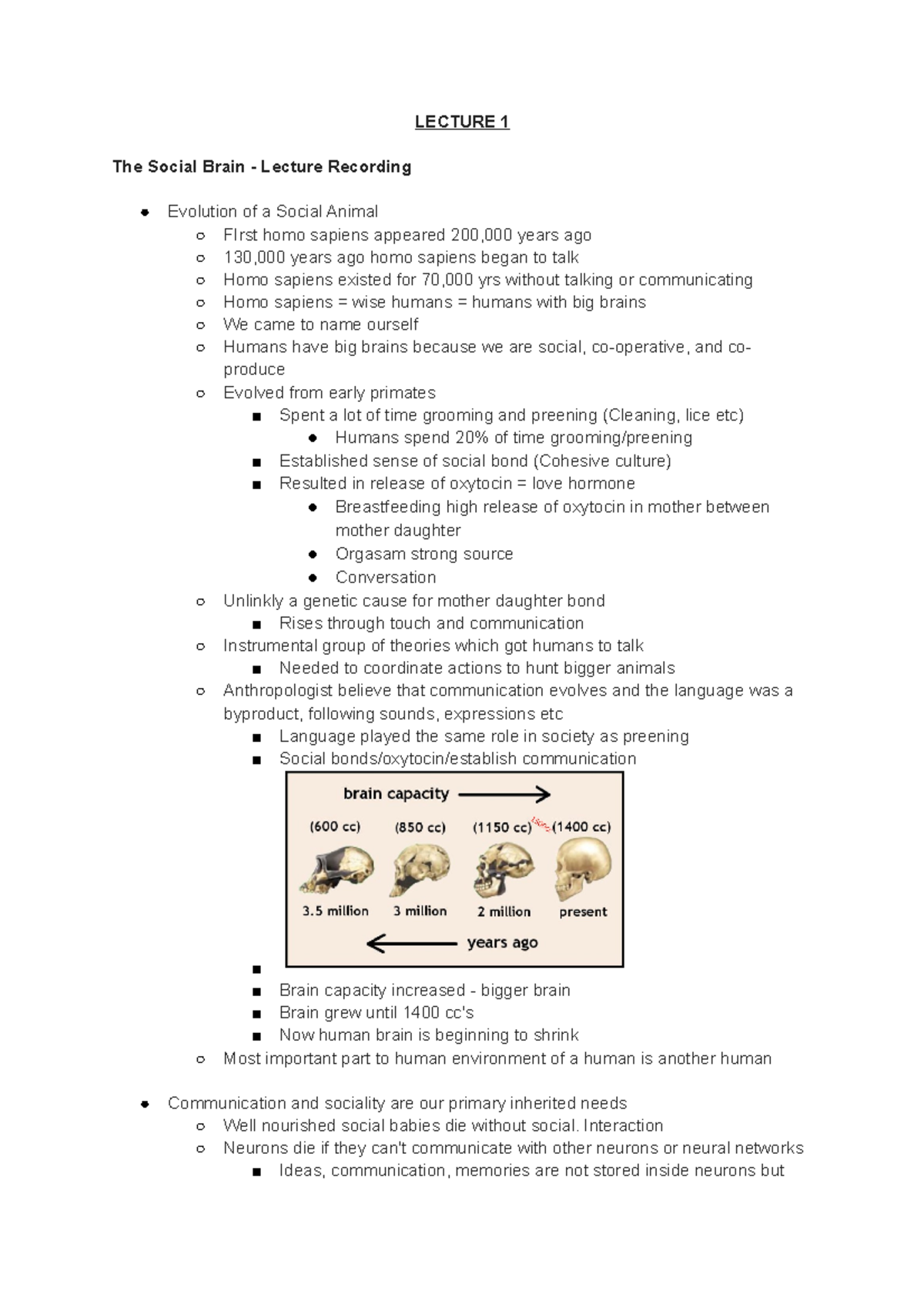 Final - Lecture notes plus supplemental readings - LECTURE 1 The Social ...