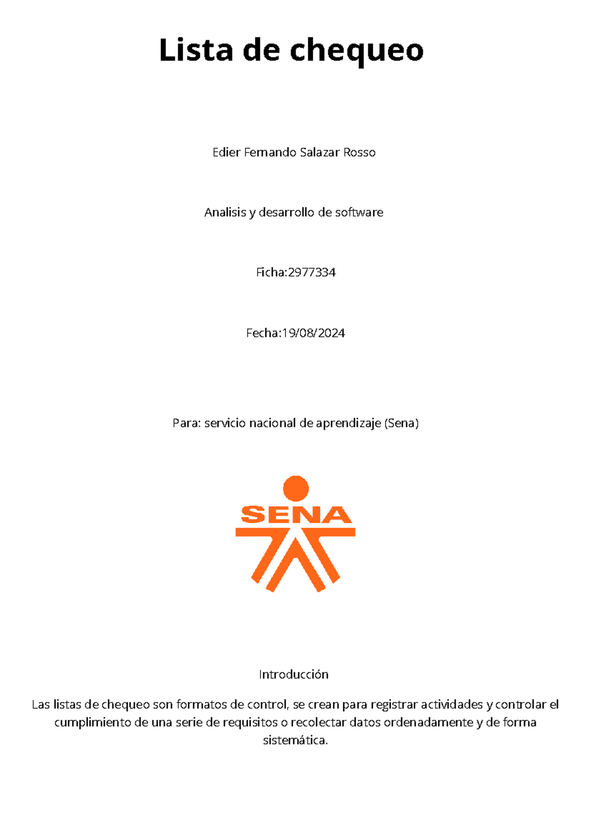 Lista de chequeo para evaluación de proveedores - Lista de chequeo ...