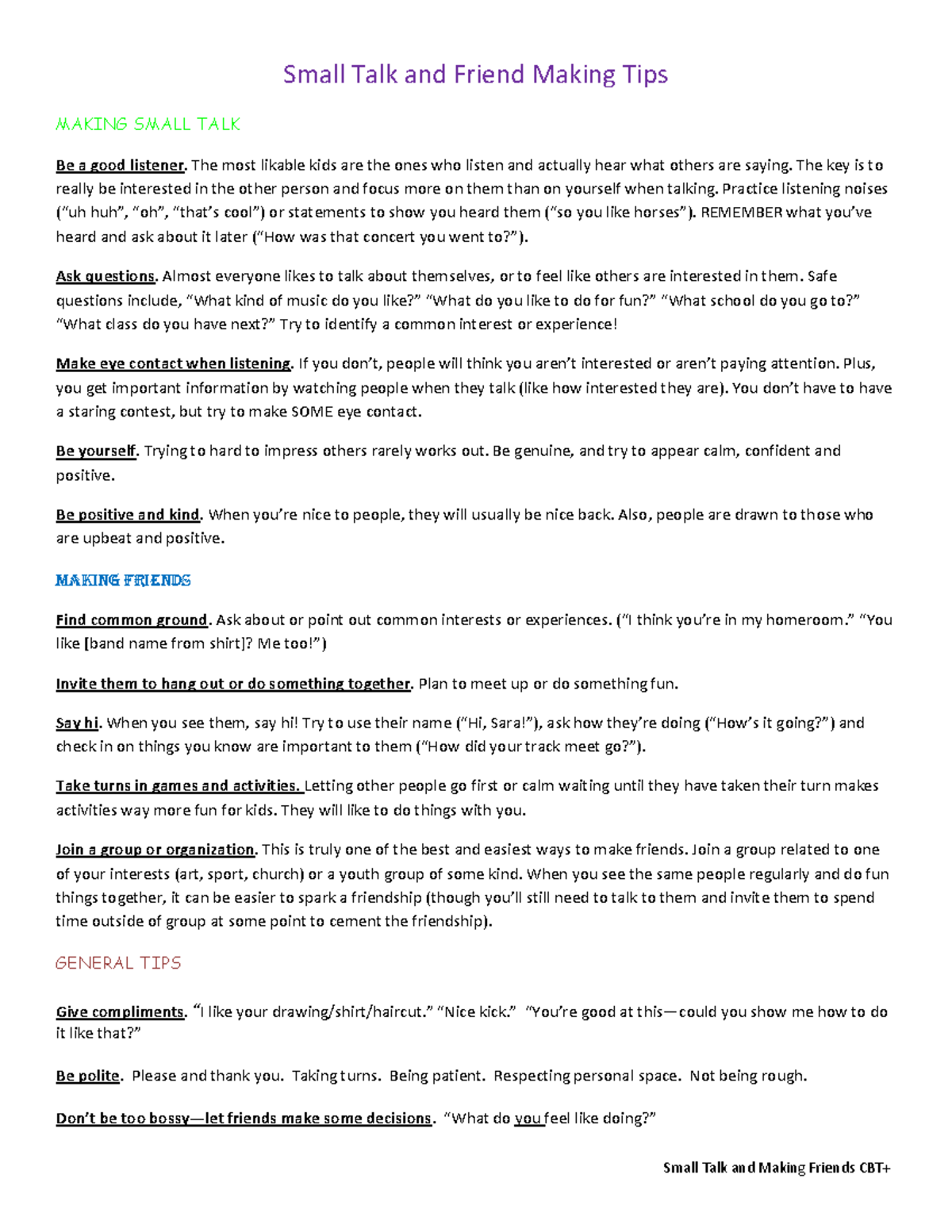 ** Guide AND TIPS FOR SMALL TALK - MAKING SMALL TALK Small Talk and ...