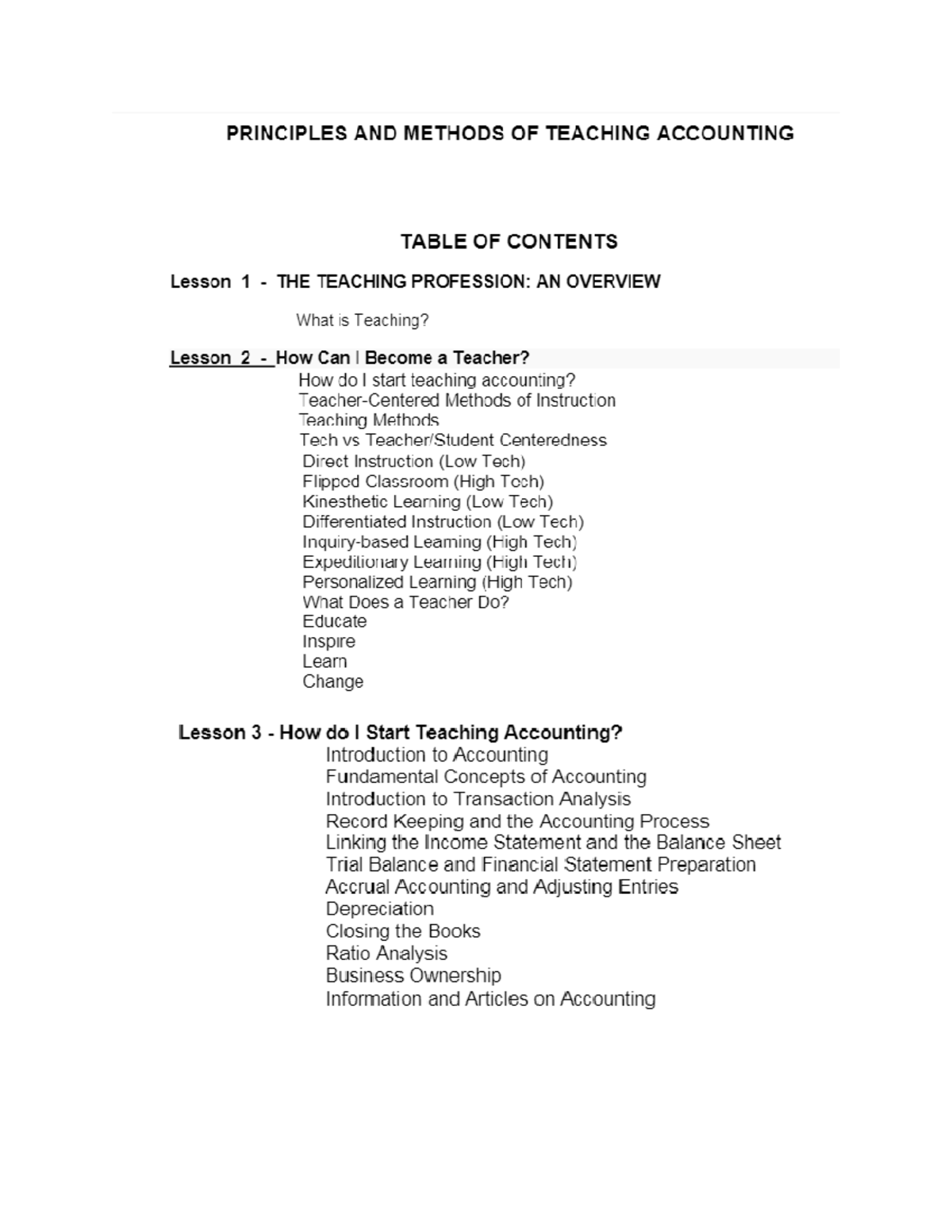 Principle Methods of Teaching Accounting Textbook - PRINCIPLES AND ...