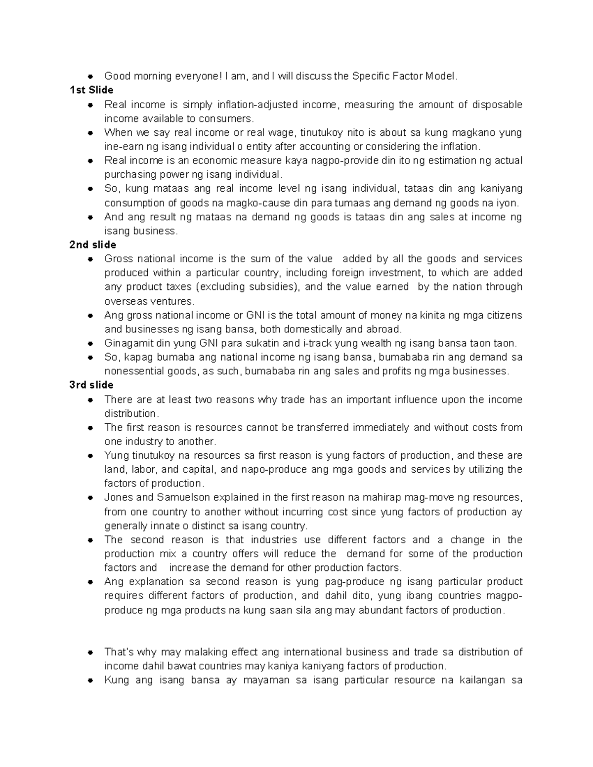 IBT Report Script - Practice - Good morning everyone! I am, and I will ...