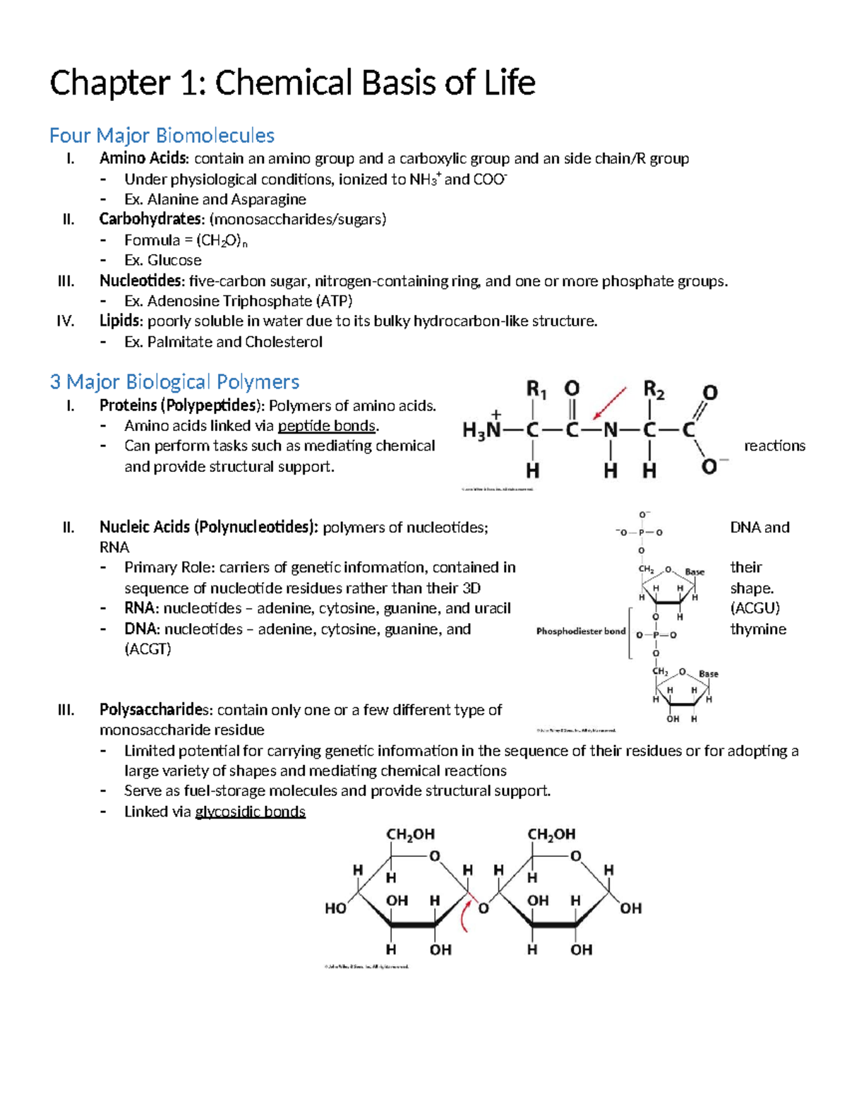 Biochemistry Review - Mcat - Chapter 1: Chemical Basis of Life Four ...